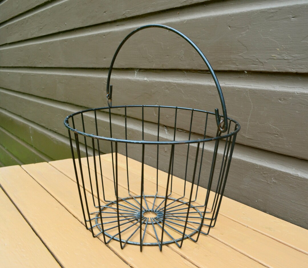 Large Wire Basket, Vintage Wire Basket, Coated Orchard Basket - Etsy