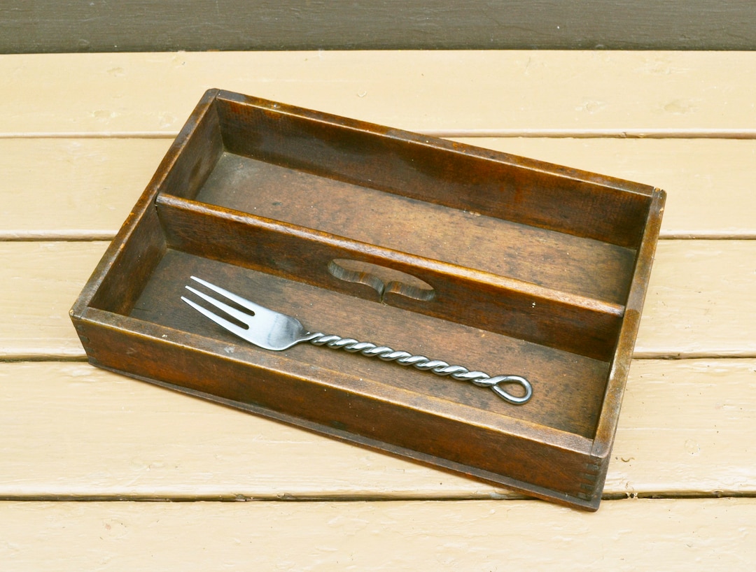 Wooden Knife Box, Antique Wood Cutlery Box, Silverware Tray - Etsy