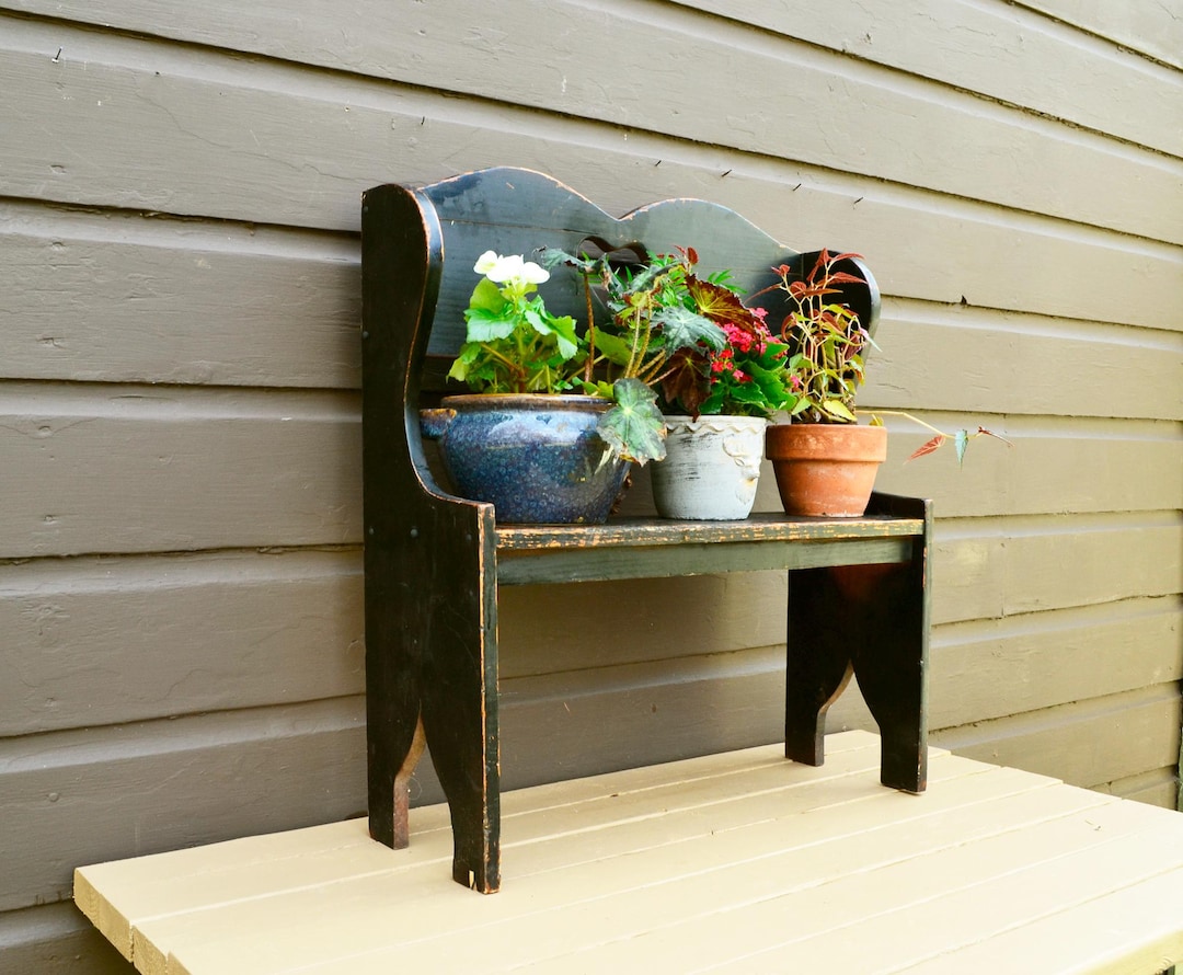 Bench Plant Stand, Old Wooden Plant Bench, Plant Stand Bench - Etsy