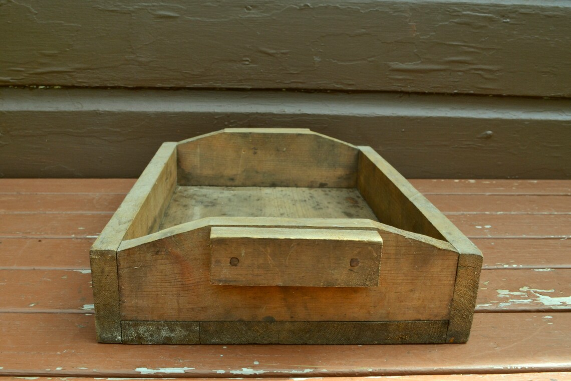 Antique Wooden Work Box, Old Barn Box, Tray Box, Farm Table Box, - Etsy