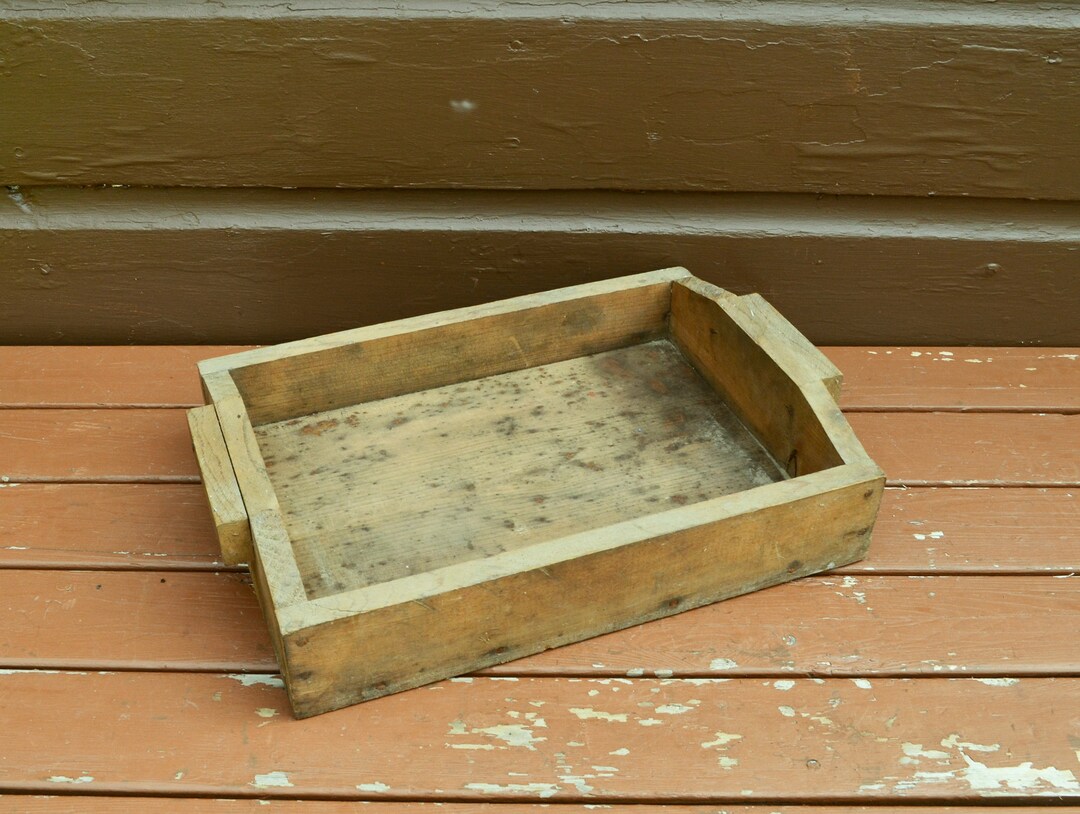 Antique Wooden Work Box, Old Barn Box, Tray Box, Farm Table Box, - Etsy