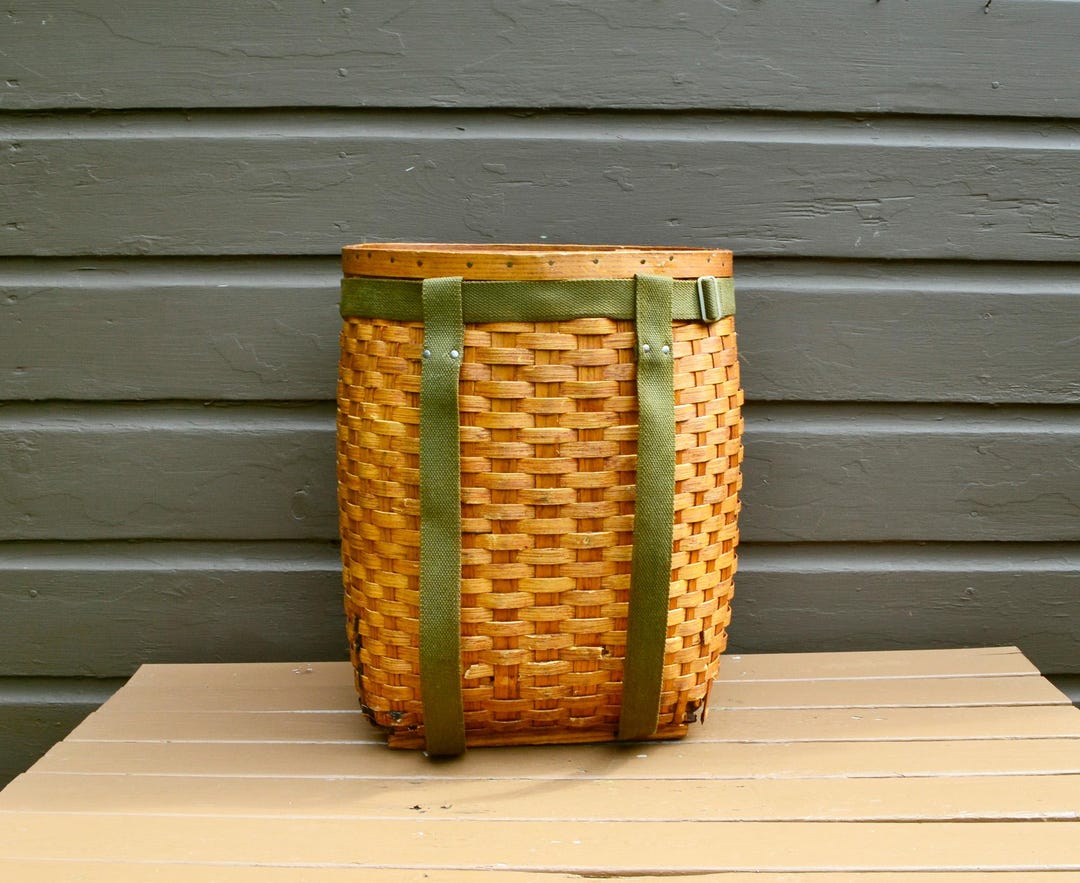 Ash Pack Basket, Vintage Trapper Pack, Storage Basket, Fishing Basket ...