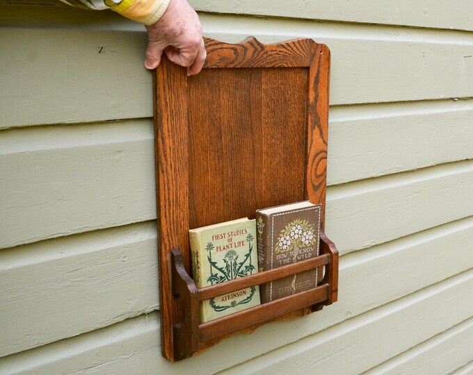 Tall Pew Book Rack, Antique Hymnal or Bible Rack, Menu Rack, Oak Book ...