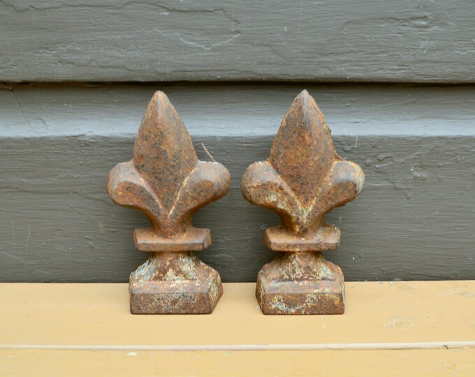 Cast Iron Finials, Antique Fleur De Lis, Iron Salvage Pieces - Etsy