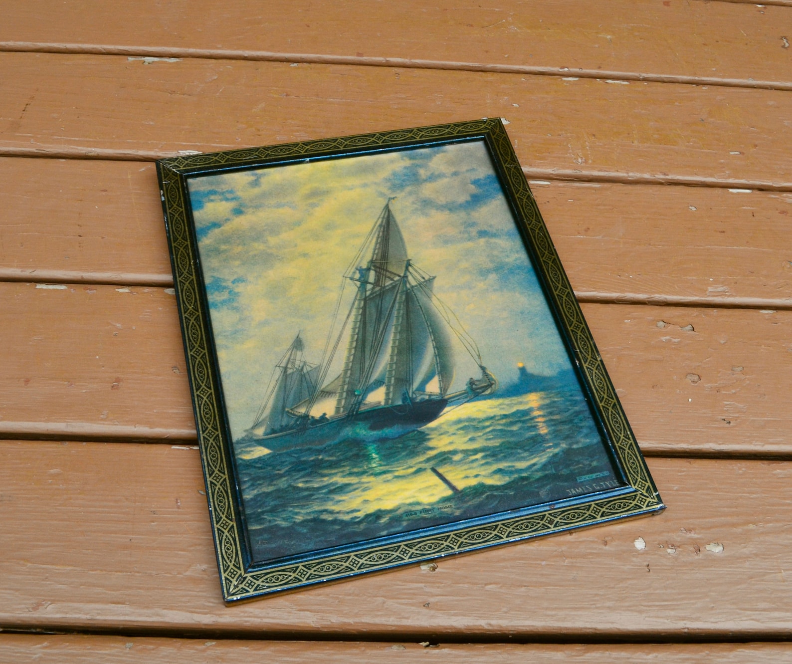 Framed Sailboat Print Vintage James G Tyler Print Coastal | Etsy