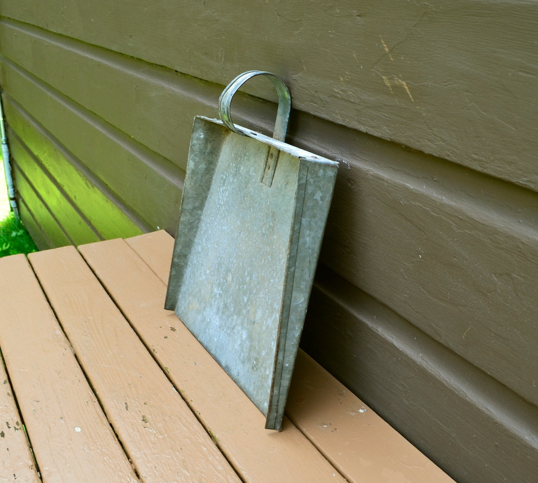 Handmade Dustpan, Vintage Galvanized Dustpan, Ash Scoop, Metal Dust Pan ...