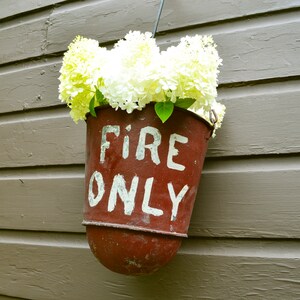 Galvanized FIRE Bucket, Antique Fire Pail, Round Bottom Fire Pail, Sand ...