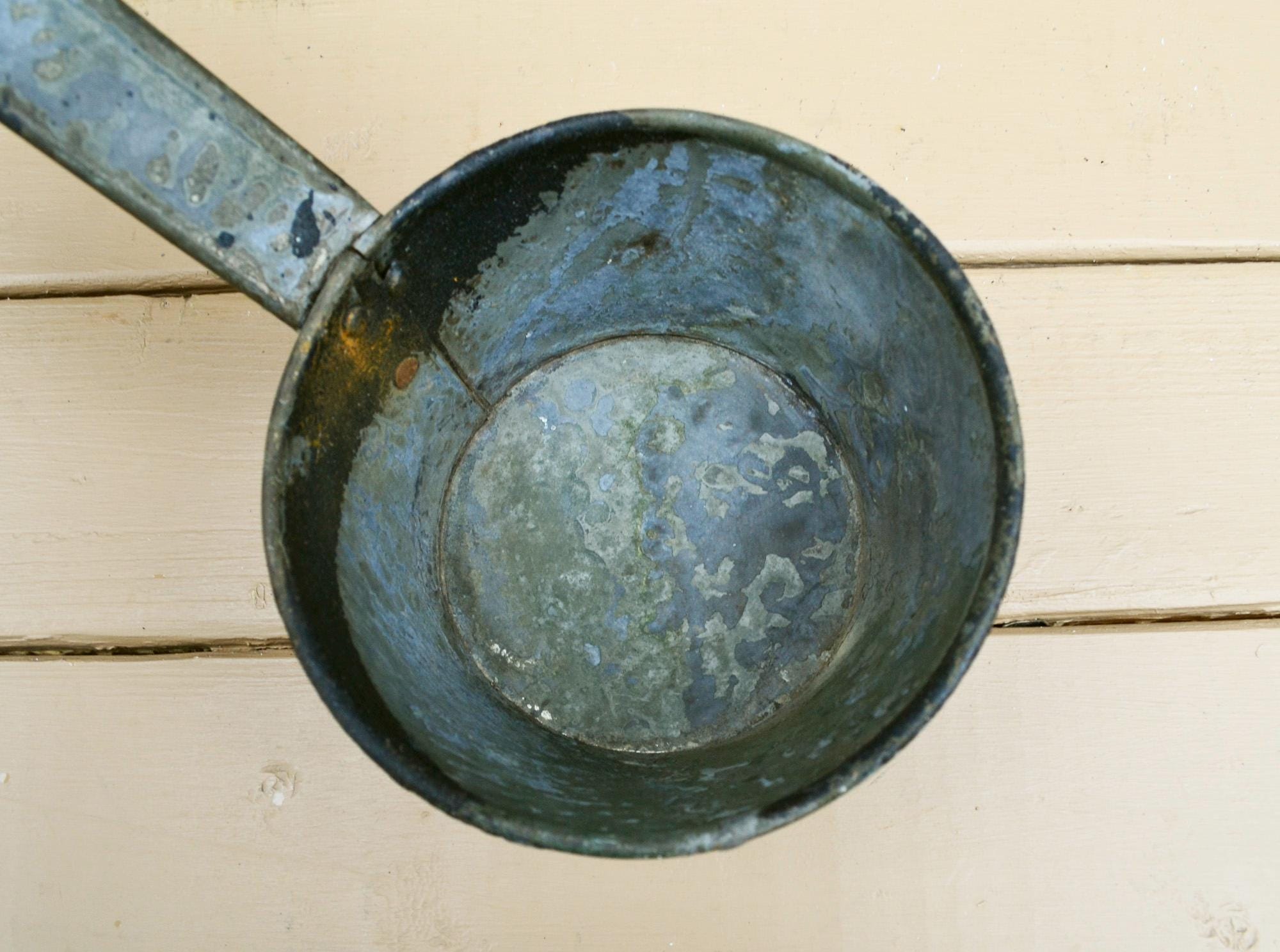 Tin Ladle, Antique Tinware Ladle, Tin Metal Scoop, Old Tin Scoop - Etsy