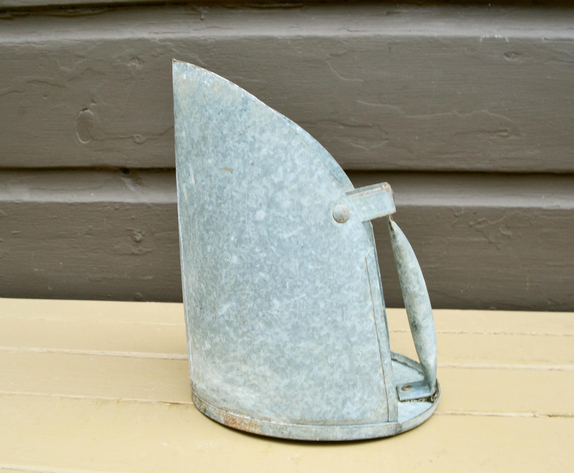 Old Grain Scoop, Vintage Galvanized Grain Scoop, Rustic Galvanized ...