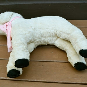 Large Toy Lamb, Vintage Life Sized Lamb Toy, Plush Baby Sheep, Easter ...