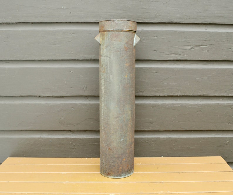 Tin Map Tube Vintage Blueprint Case Metal Map Case | Etsy