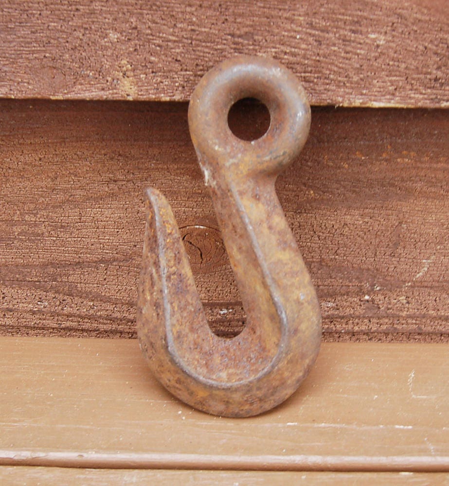 Cast Iron Factory Hook Vintage Heavy Duty Iron Chain Hook | Etsy