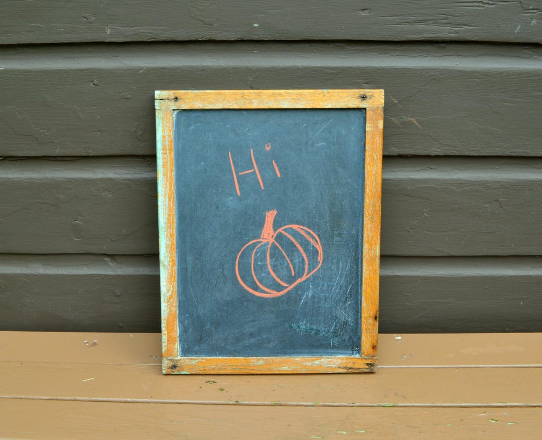 Antique Slate Board, Child's Slate Chalkboard, Wood Framed School ...