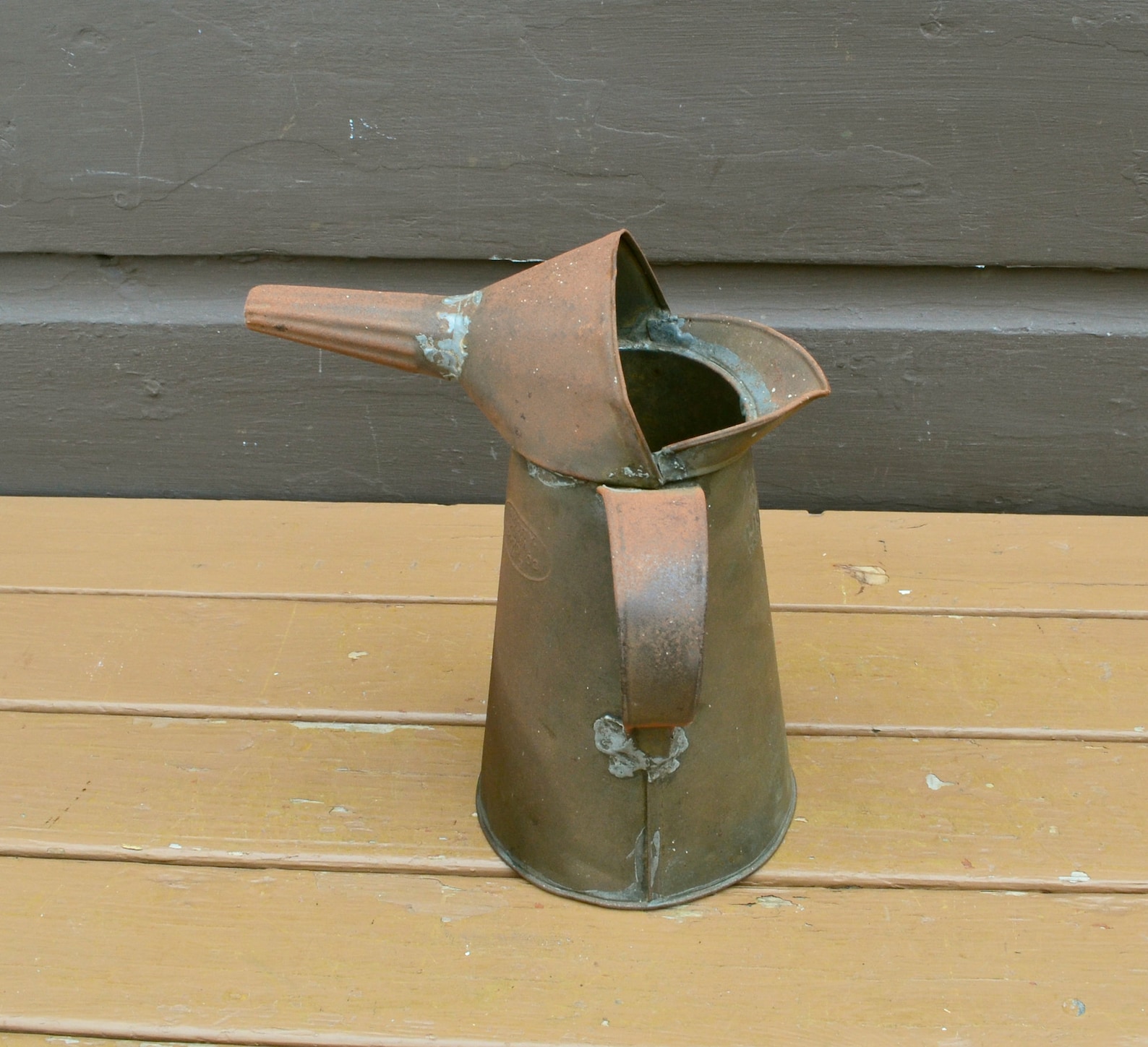 Large Dover Oil Pitcher Side Handle Tin Pitcher Antique - Etsy