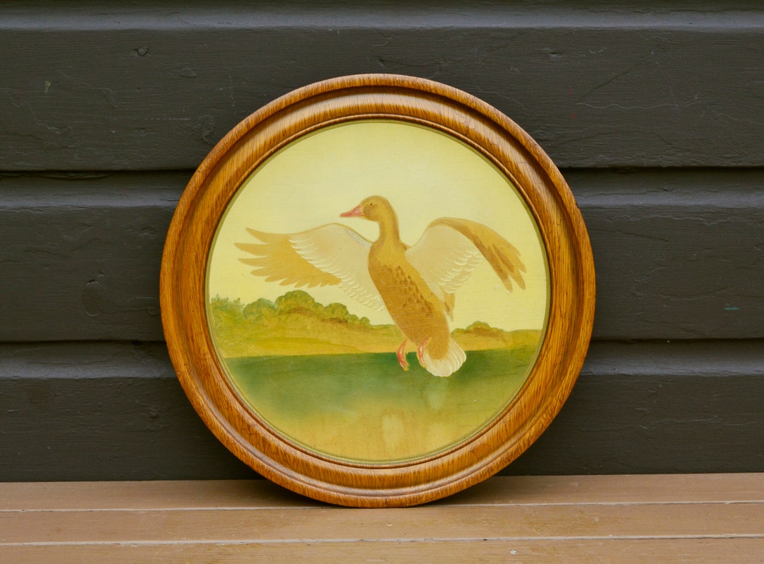 Painted Wood Plate Vintage Robinhood Ware Platter Duck - Etsy