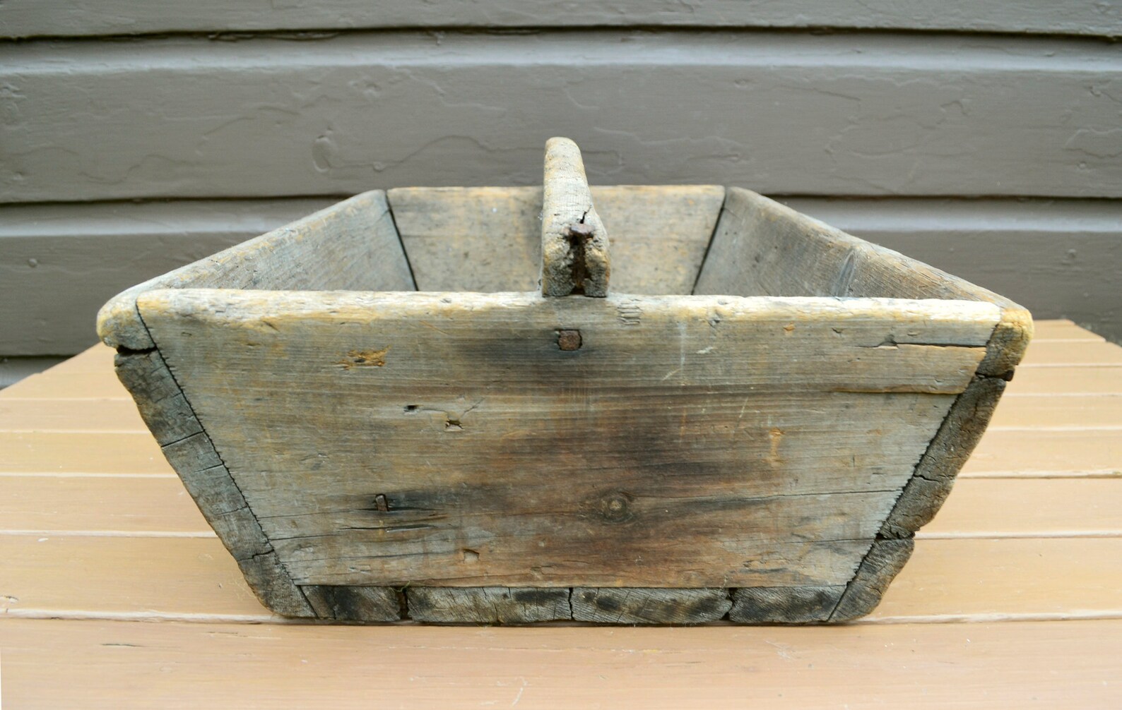 Large Antique Wooden Tool Box, Old Gathering Box, Rustic Carpenters Box ...