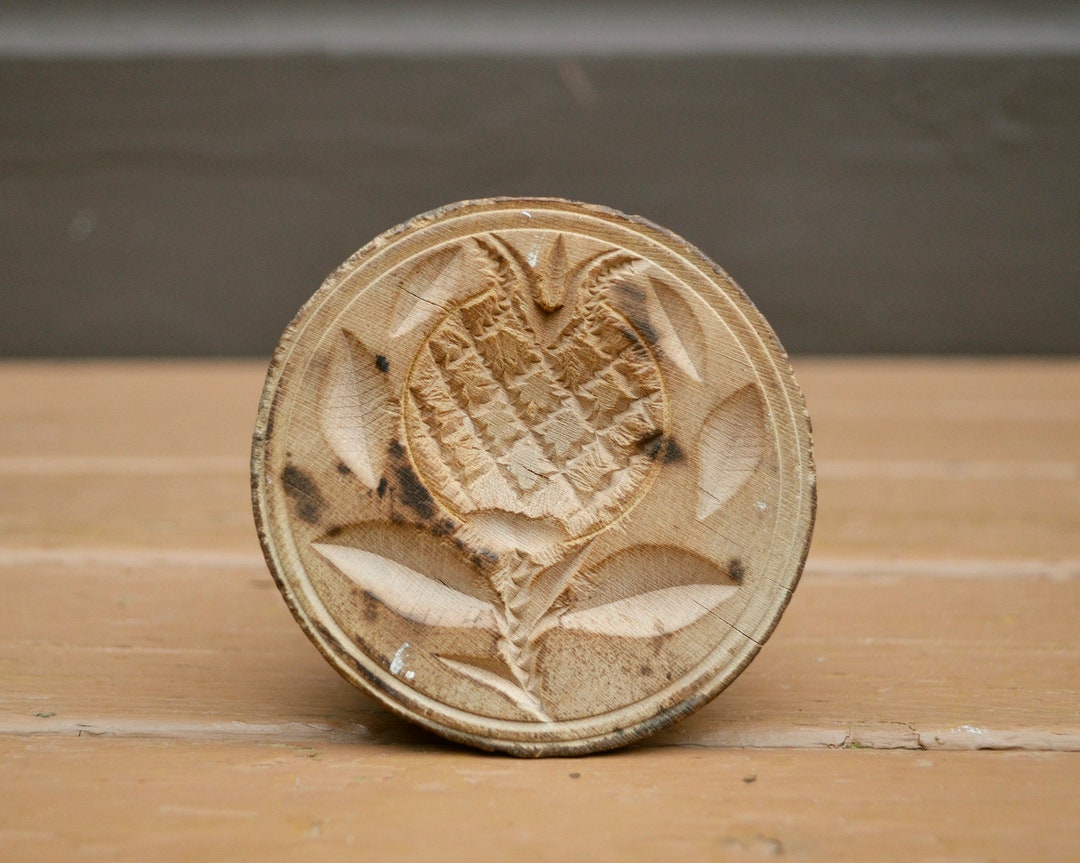 Butter Press, Primitive Butter Mold Plunger, Antique Carved Pineapple ...