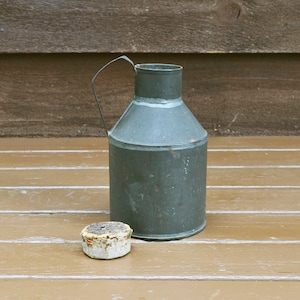 Tin Jug, Antique Soup Can, Vintage Lunch Can, Rustic Vase, Tinware ...