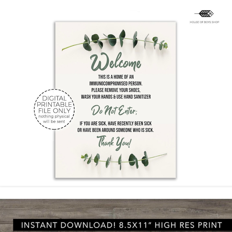 Sick Door Sign - Etsy