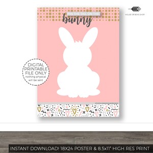 Pin the Tail, Printable Easter, Easter Game, Pin the Tail on the Bunny ...