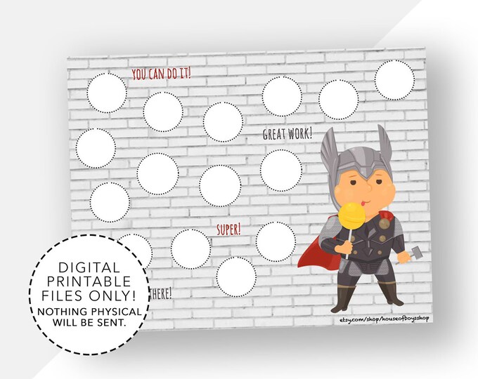 Reward Chart Super Hero Reward Chart Printable Instant Download ...