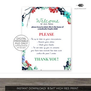 Medically Fragile Sign, Sick Child, Wash Your Hands, NICU, Preemie Baby ...