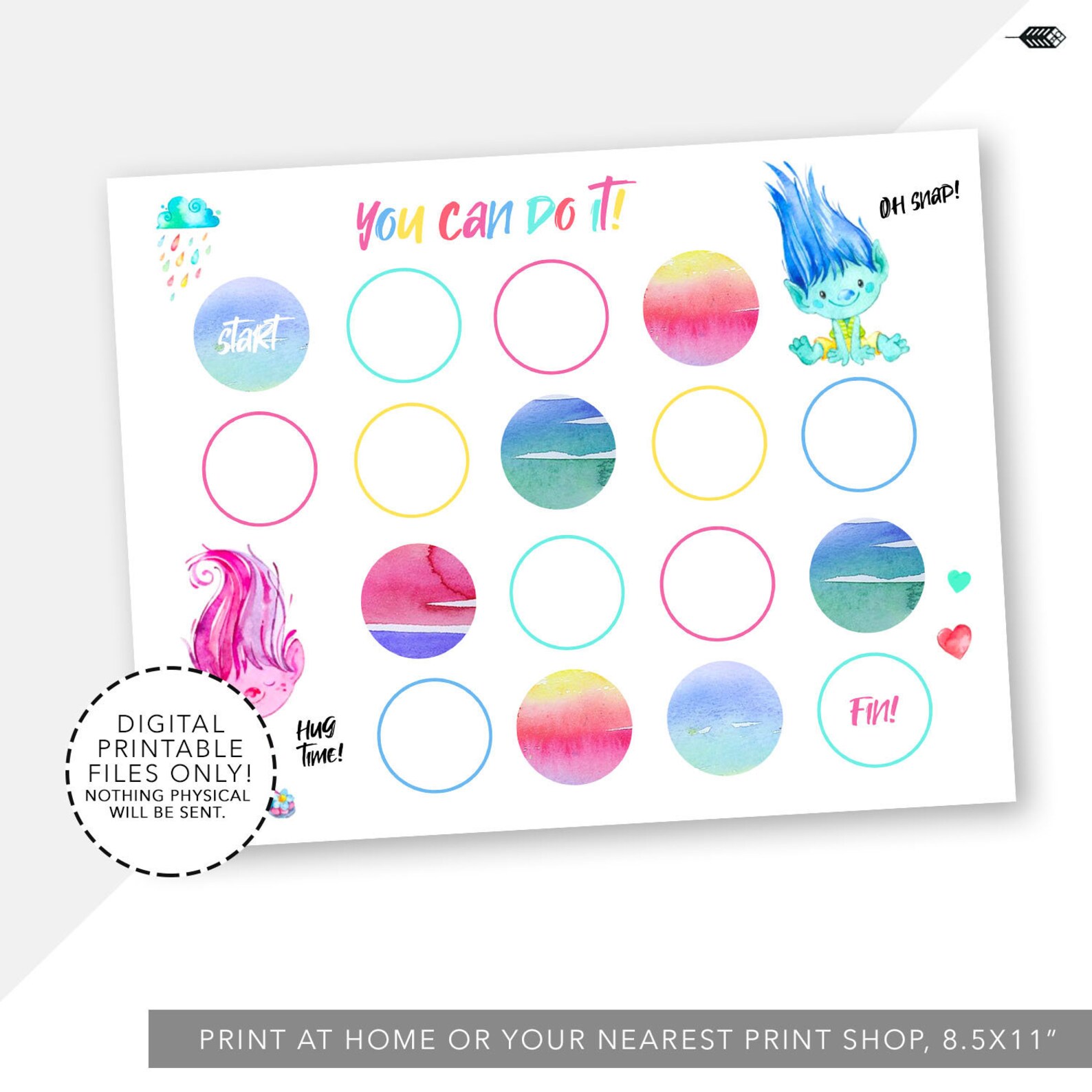 Trolls Reward Chart Incentive Chart Potty Training | Etsy Canada