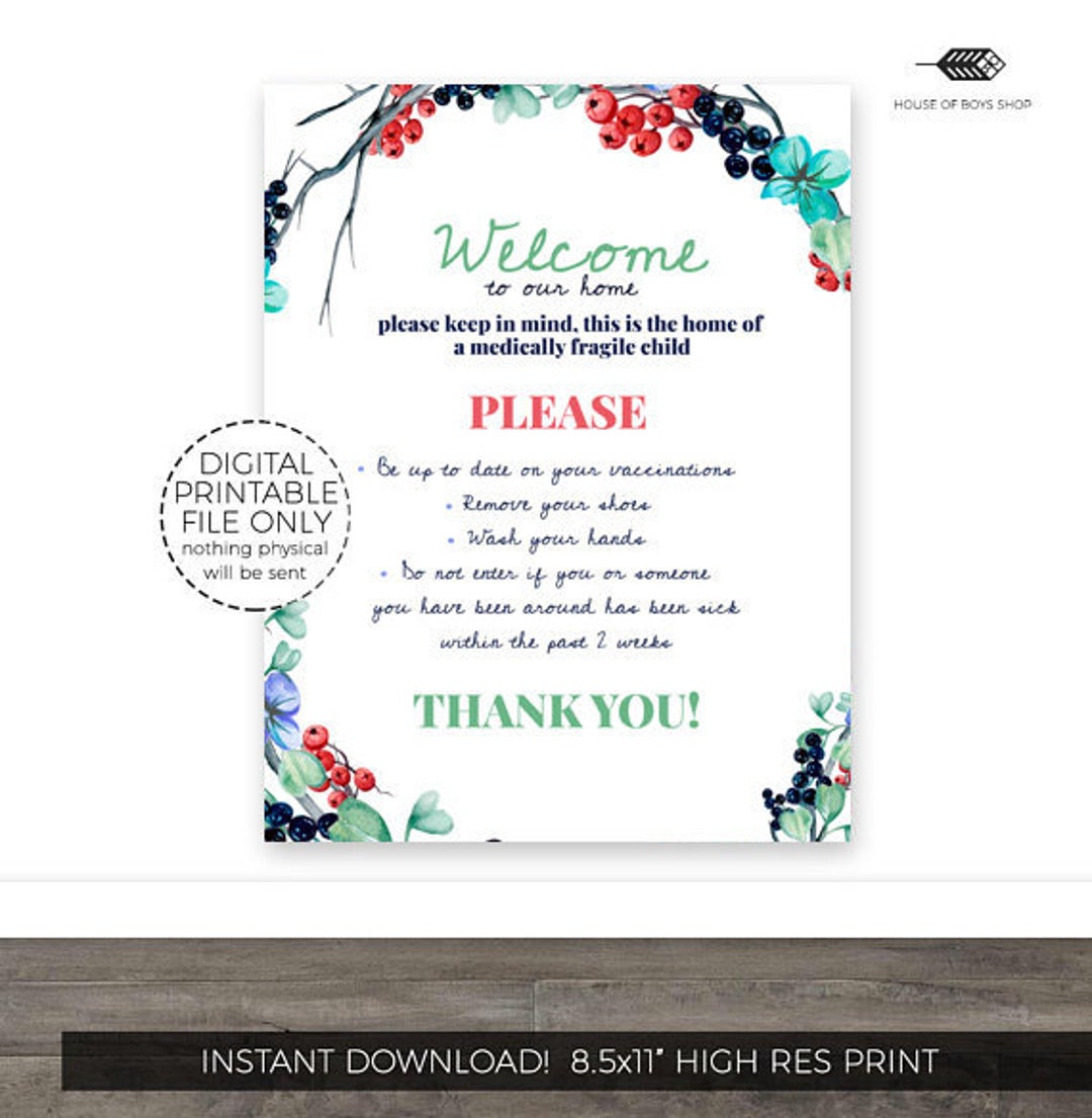 Medically Fragile Sign, Sick Child, Wash Your Hands, NICU, Preemie Baby ...