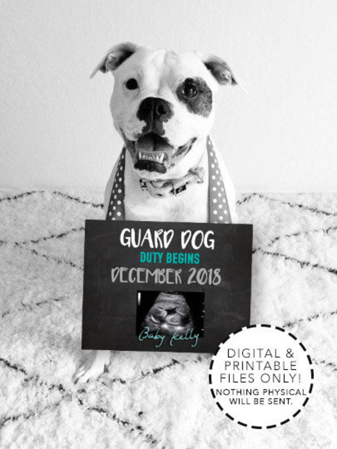 Guard Dog Baby Announcement Printable Digital File - Etsy Canada