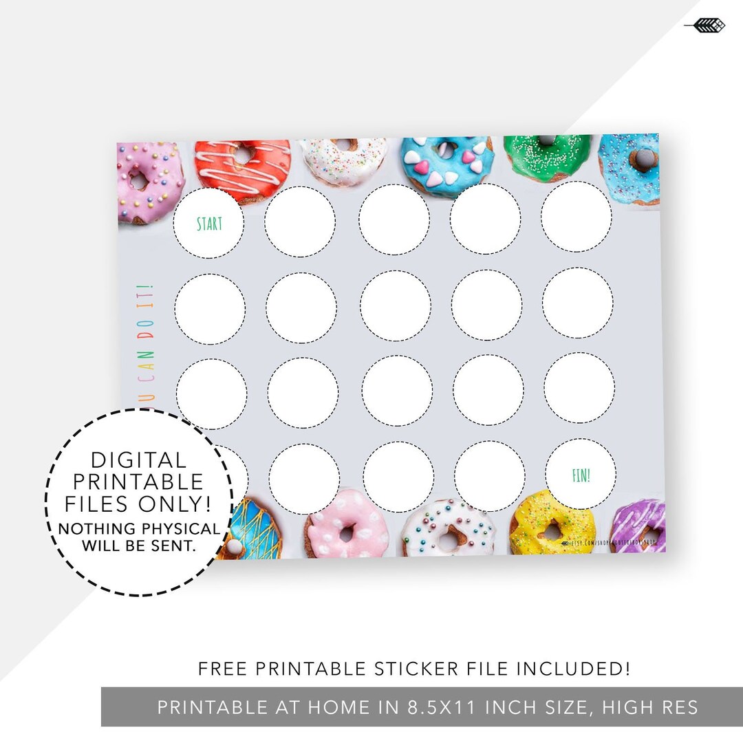 Doughnut Incentive Reward Chart Sticker Chart Printable Instant ...