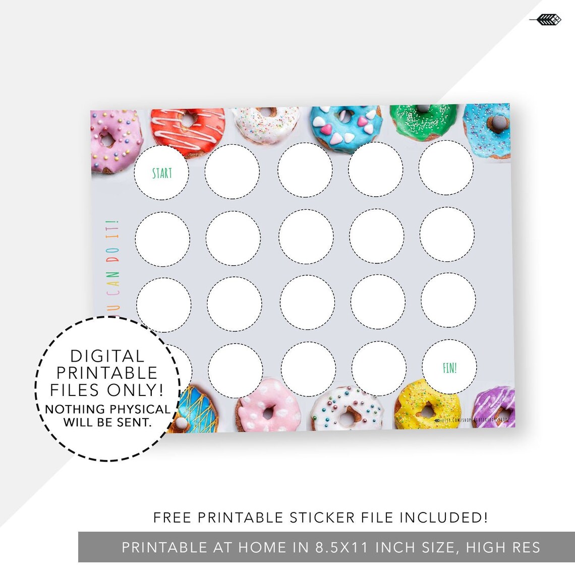 Doughnut Incentive Reward Chart Sticker Chart Printable | Etsy