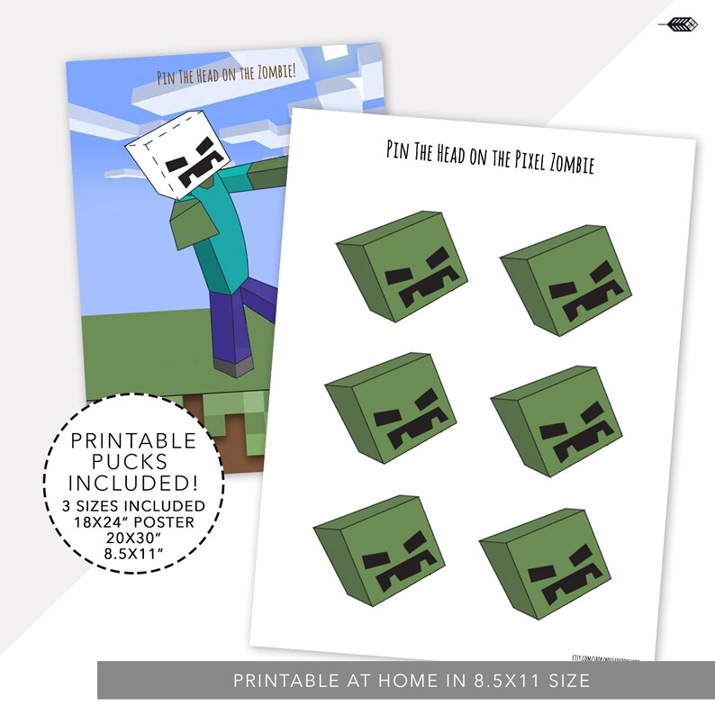 Mine Pixel Zombie Pin the Head on the Zombie Pin the Tail on the ...
