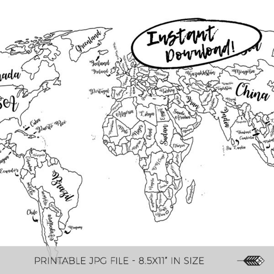 ETSY Sales Printable Sales Tracker USA Canada World Sales Map - Etsy Canada