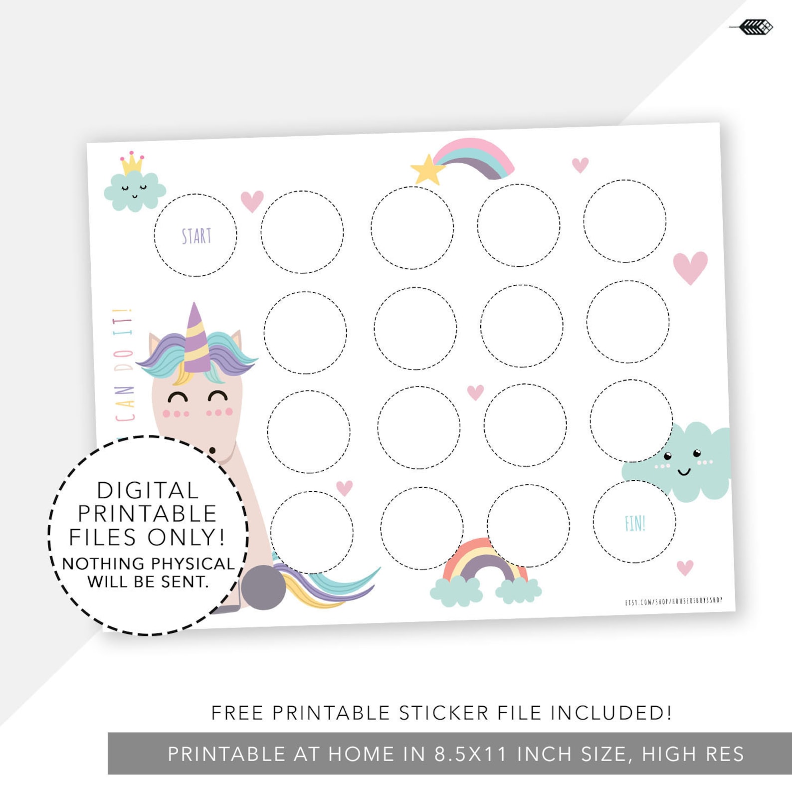 Reward Chart Printable Unicorn Incentive Chart Digital | Etsy