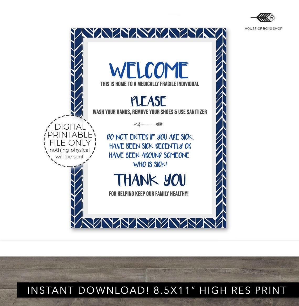 Medically Fragile Printable Sign Immune Compromised Sign - Etsy