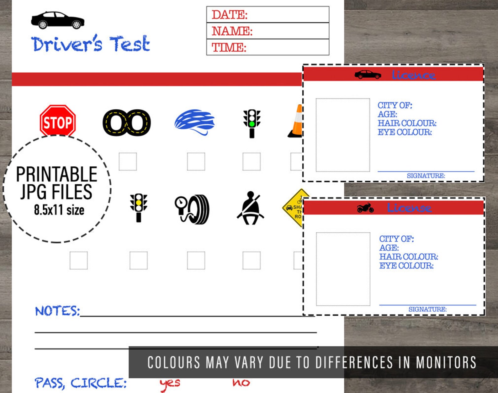 Pretend Play Drivers License Motorcycle License Kids Games - Etsy
