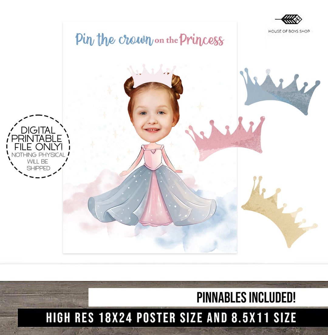 Pin the Crown on the Princess, Princess Games, Princess Birthday ...