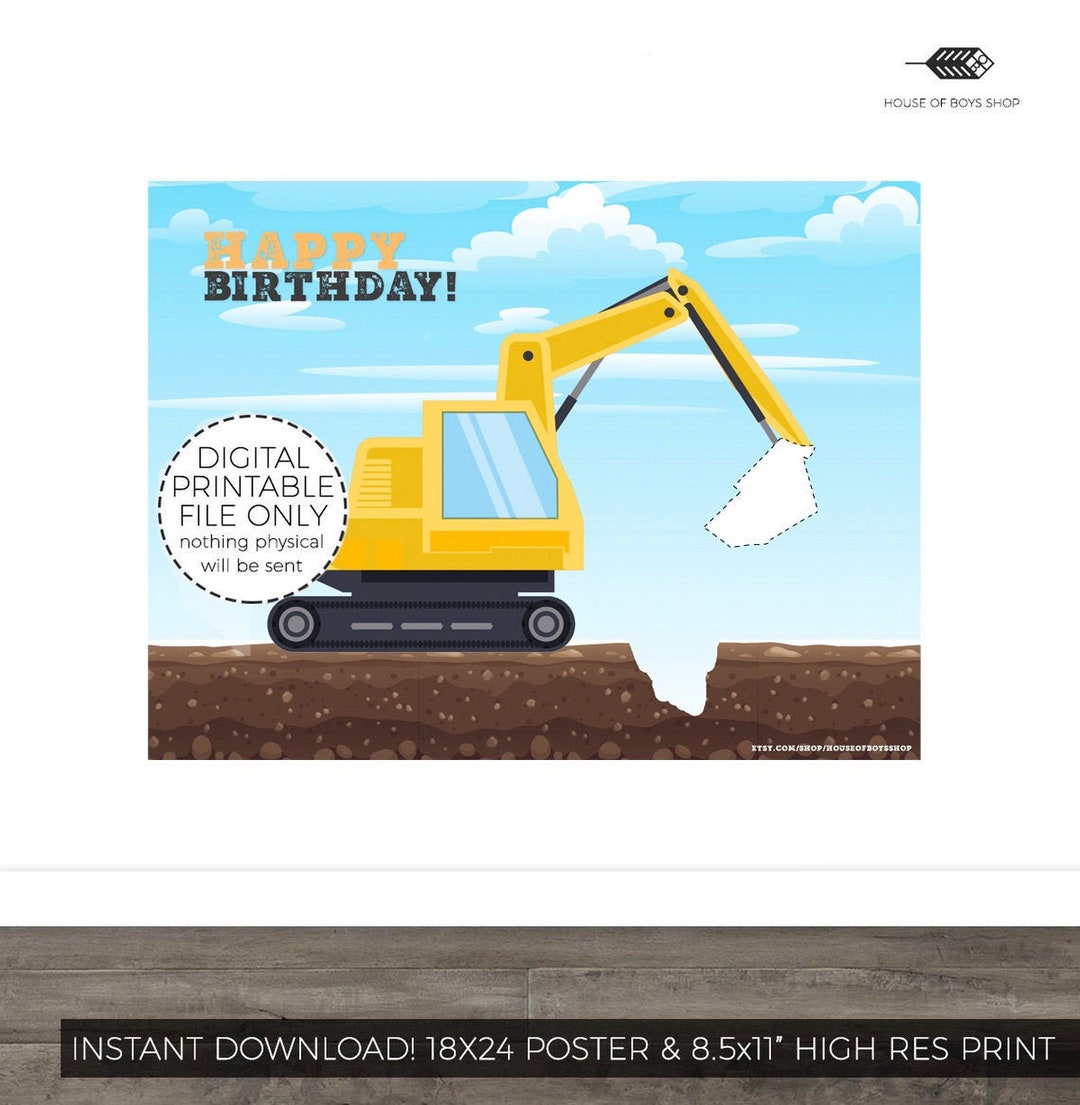 Construction Pin the Tail, Party Game, Construction Birthday Party ...