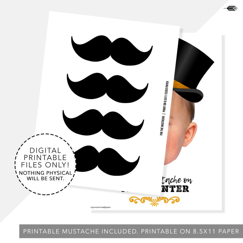 Custom Pin the Mustache Party Game, Personalized Birthday (digital ...