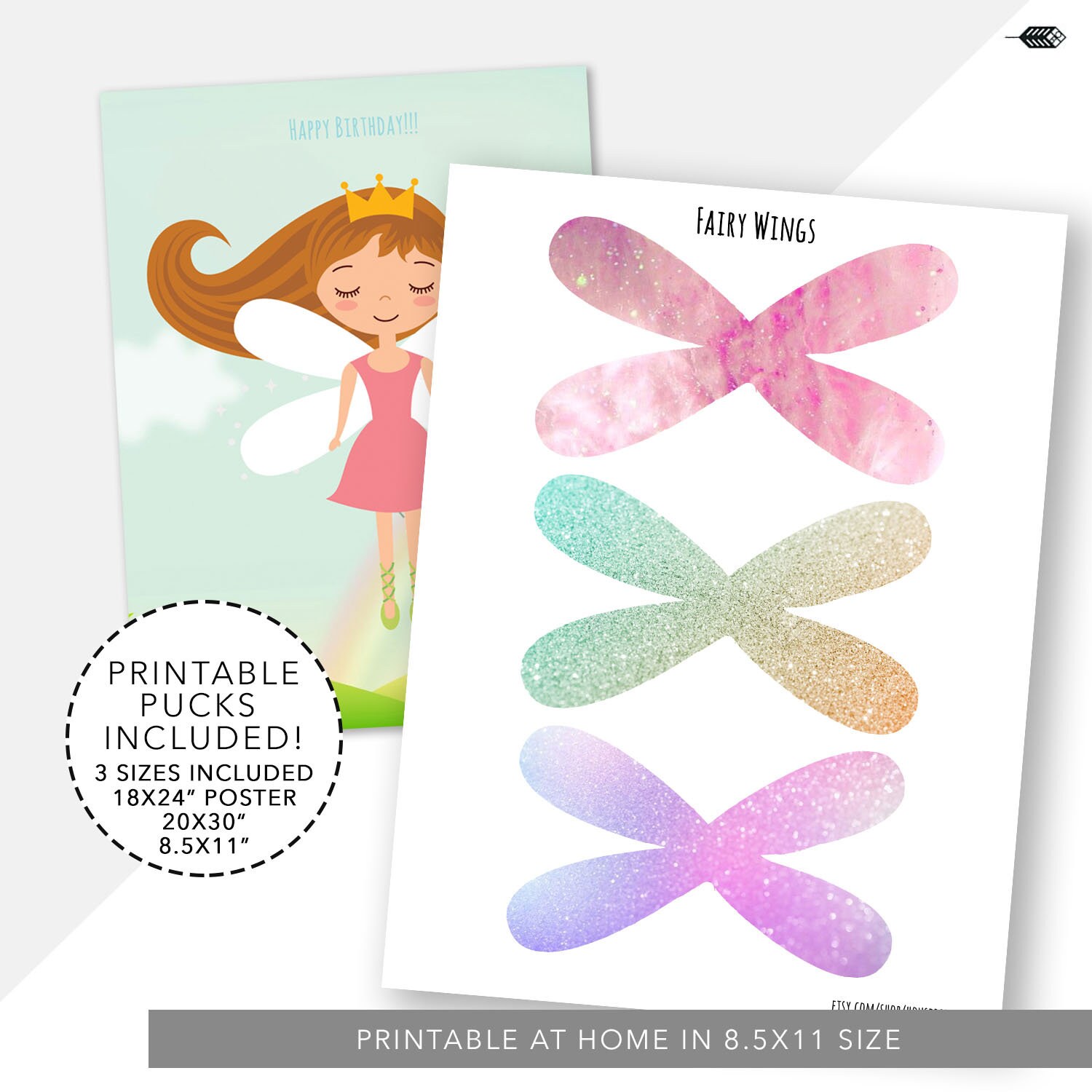 Pin The Tail Digital Birthday Party Fairy Game Pin The Wings | Etsy