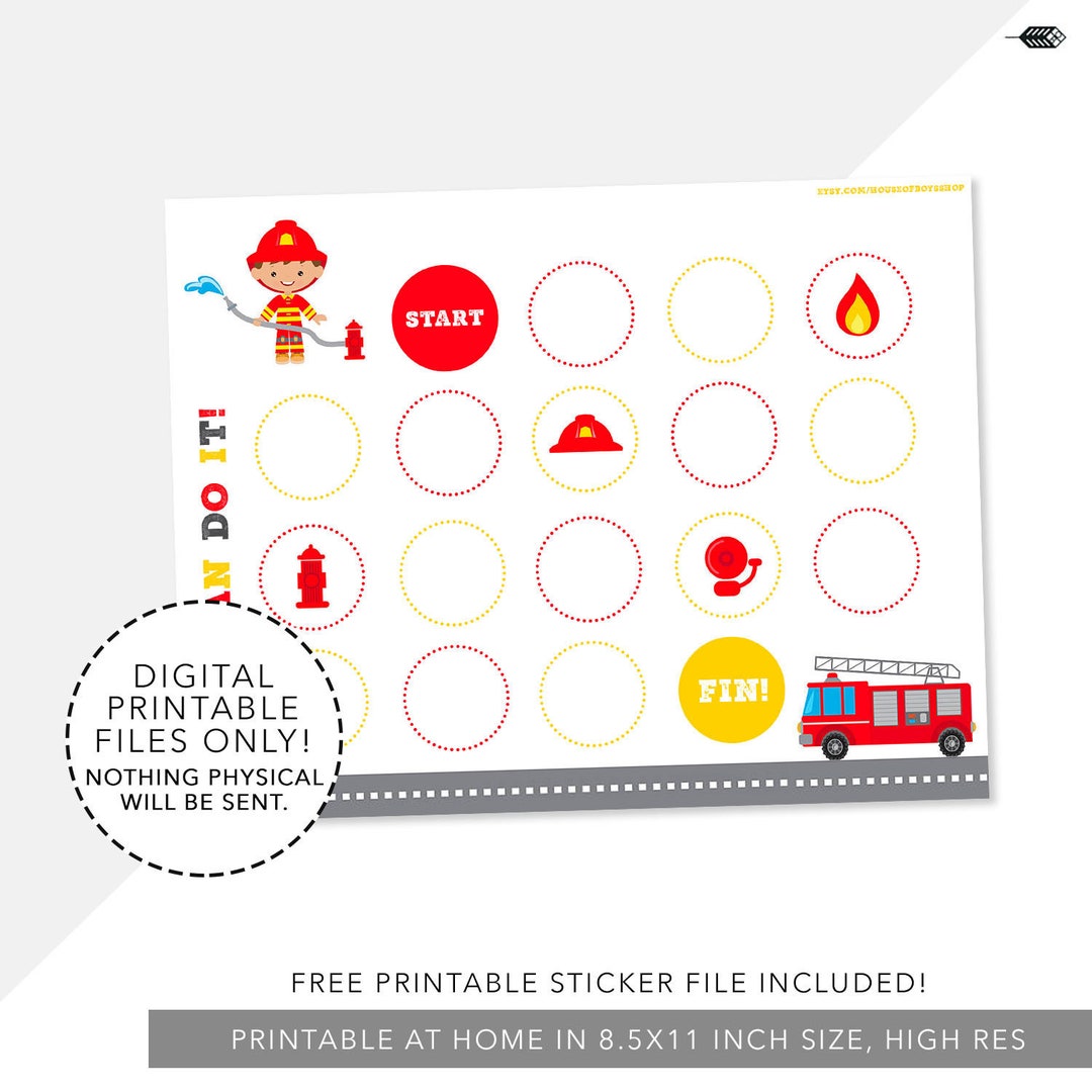 Fire Truck, Reward Chart, Potty Training, Potty Chart, Fire Truck ...