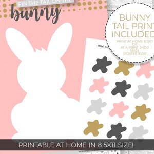 Pin the Tail, Printable Easter, Easter Game, Pin the Tail on the Bunny ...