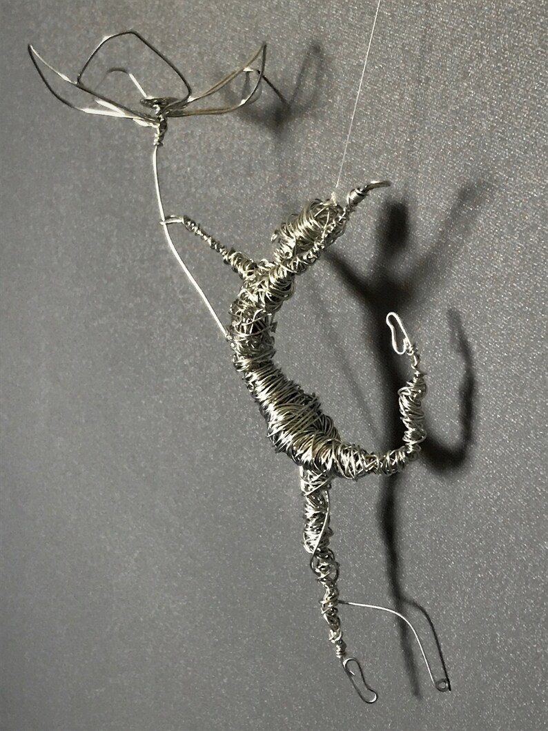 Handmade Sculpture Art Dancing Wire Figurine With Wire Flower Great ...