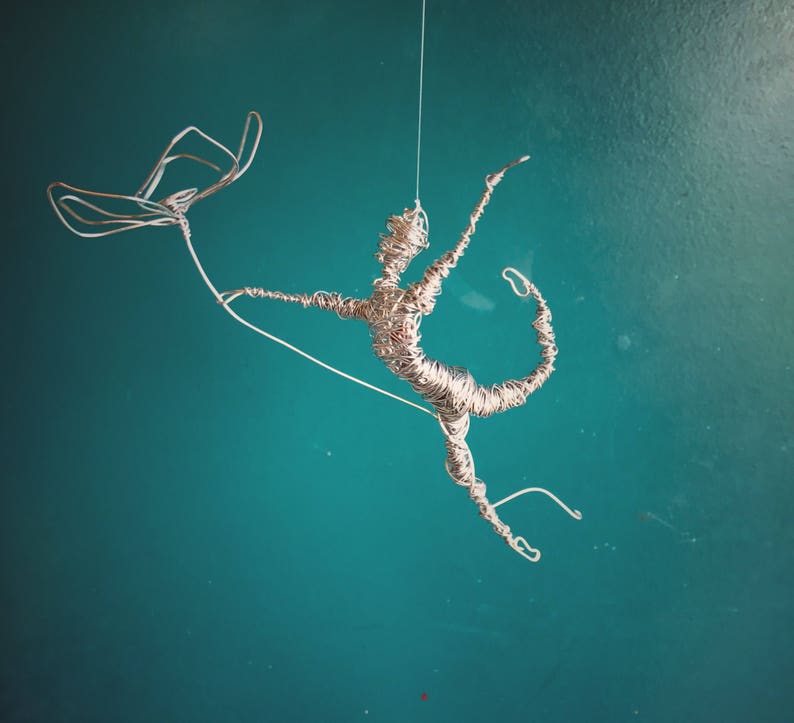 Handmade Sculpture Art Dancing Wire Figurine With Wire Flower Great ...