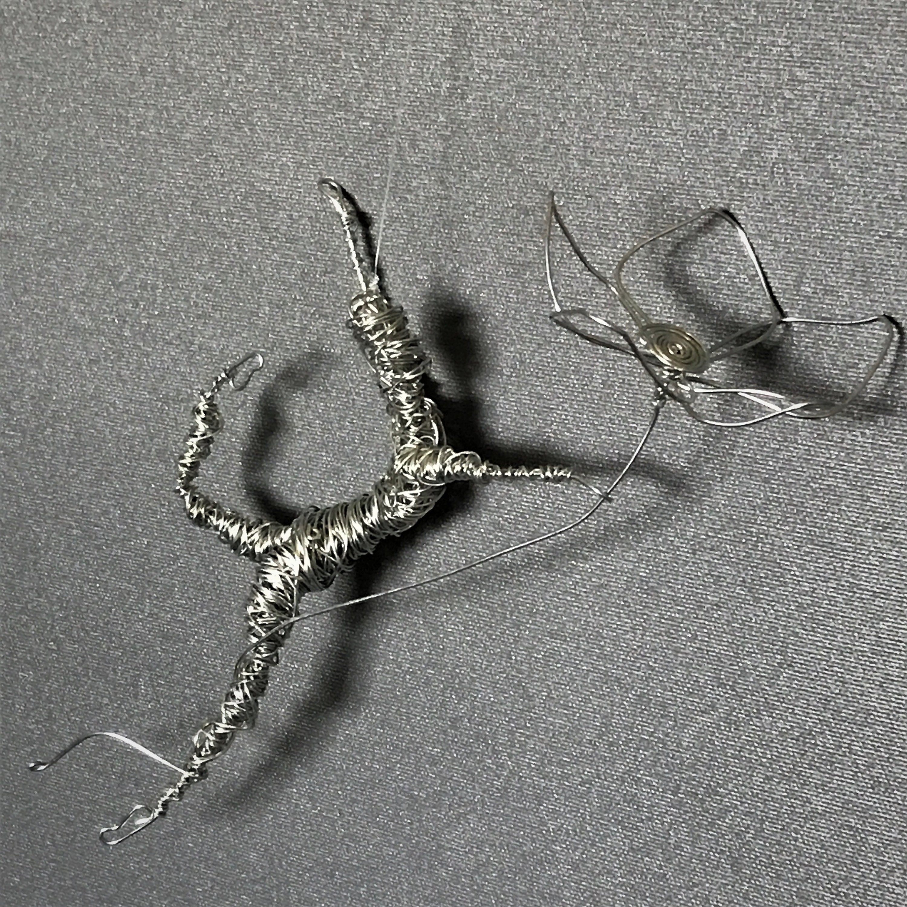 Handmade Sculpture Art Dancing Wire Figurine With Wire Flower Great ...