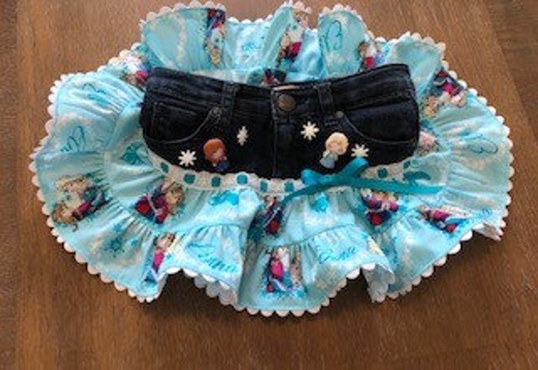 Frozen Custom Made Embellished Jean Skirt - Choose Choice of Children's ...