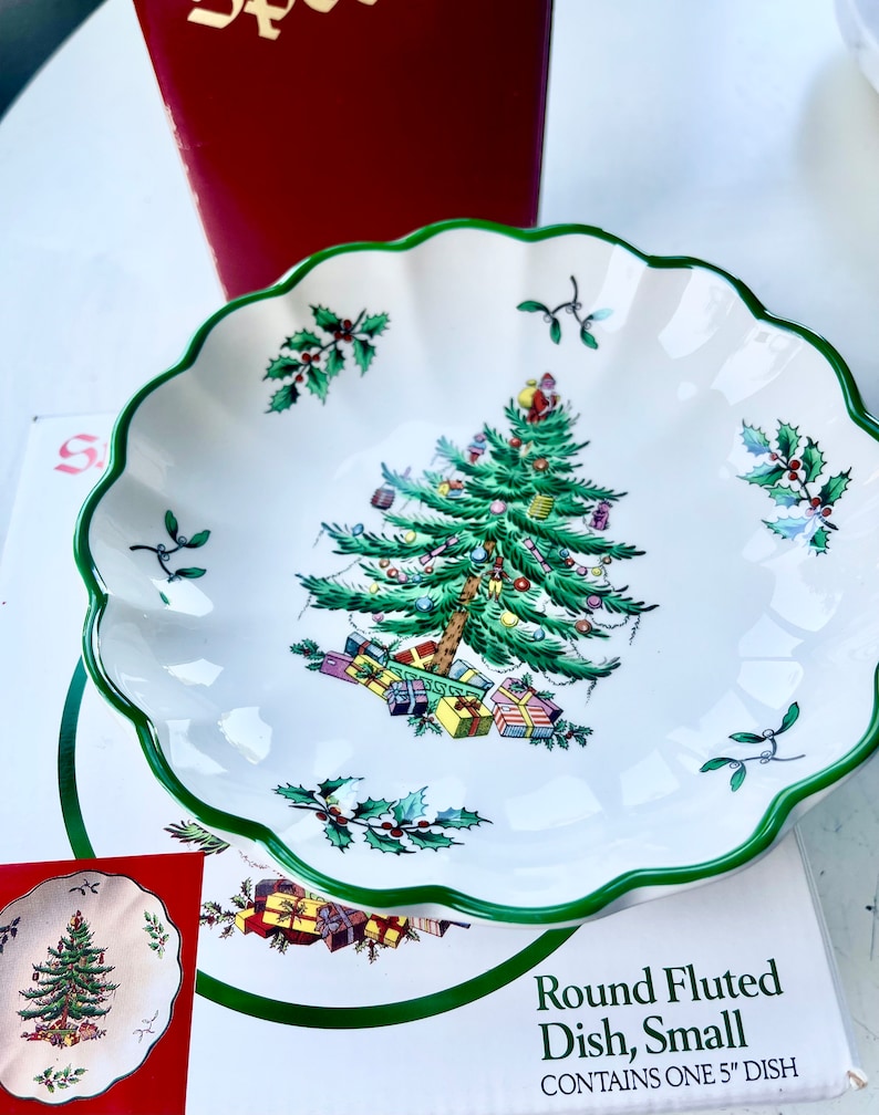 Spode Christmas Tree Round Fluted Dish Small - Etsy