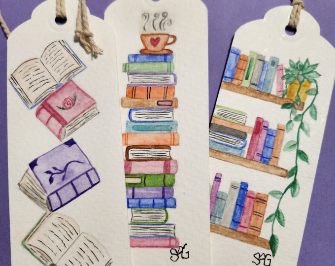 Watercolor Book Markers Set, Hand Painted Book Markers, Reader Gift - Etsy