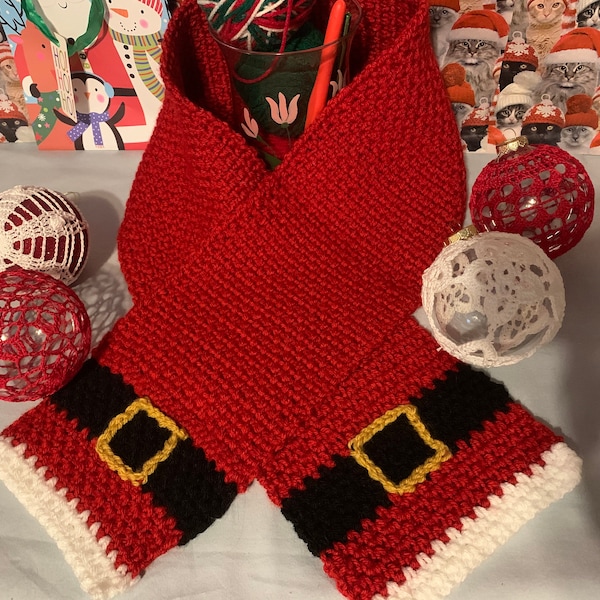Santa Scarf - Etsy