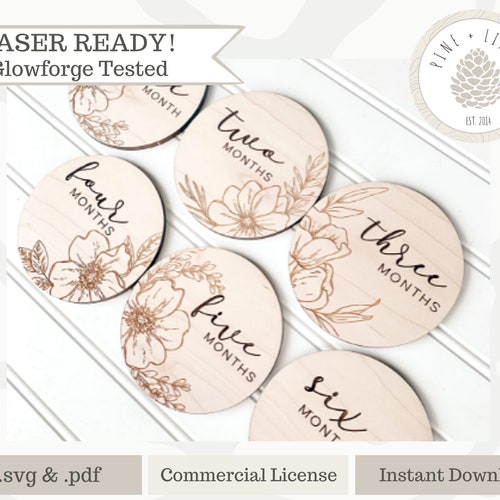 3D Monthly Floral Baby Milestones SVG Photo Markers - Etsy